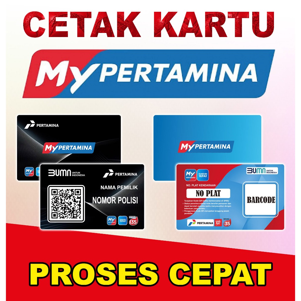 Jual Cetak Kartu My Pertamina Kartu Anggota Kartu Mahasiswa Id Card Bisa Pakai foto Free Desains ...