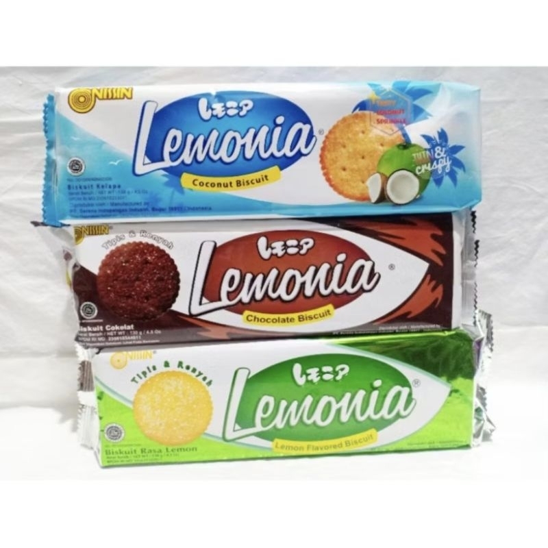 Jual LEMONIA/ Nissin Lemonia Biskuit Rasa Lemon/Coklat/Kelapa 130 gr JR ...