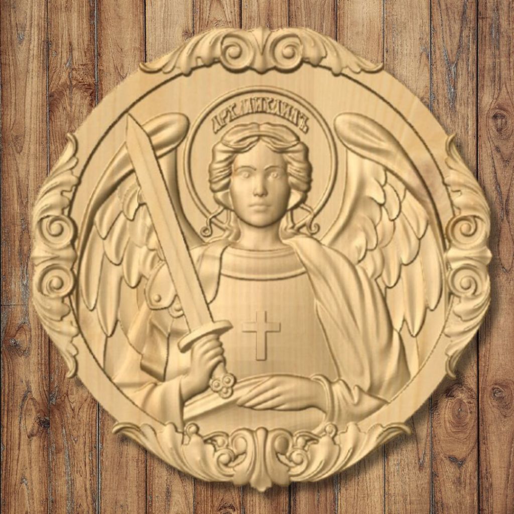 Jual Ukiran Kayu 3d Model Mikael Archangel 2 Wall Decor Aesthetic ...