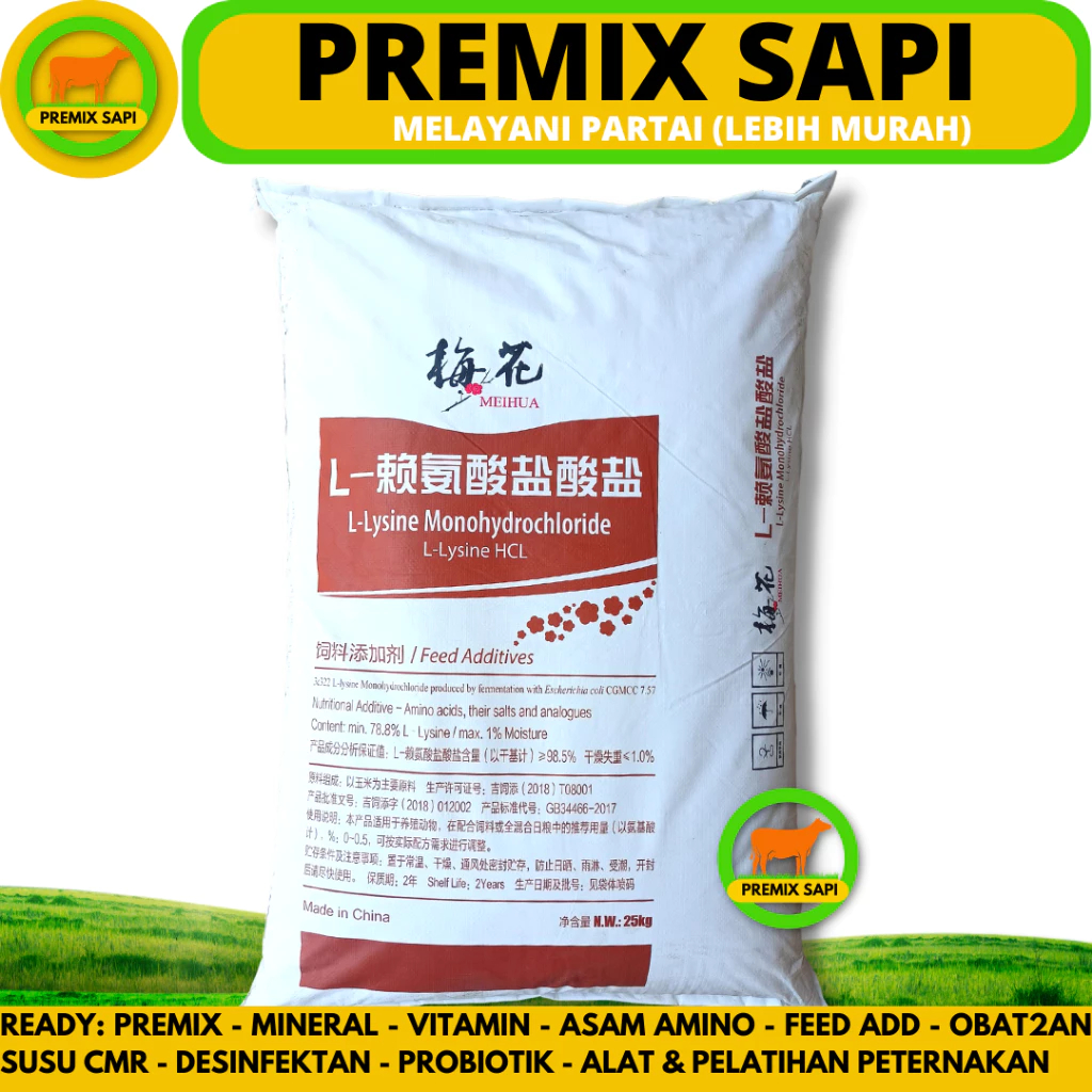 Jual LYSINE HCL 25KG (1 SAK) MEIHUA - Asam Amino Suplemen Penggemuk ...