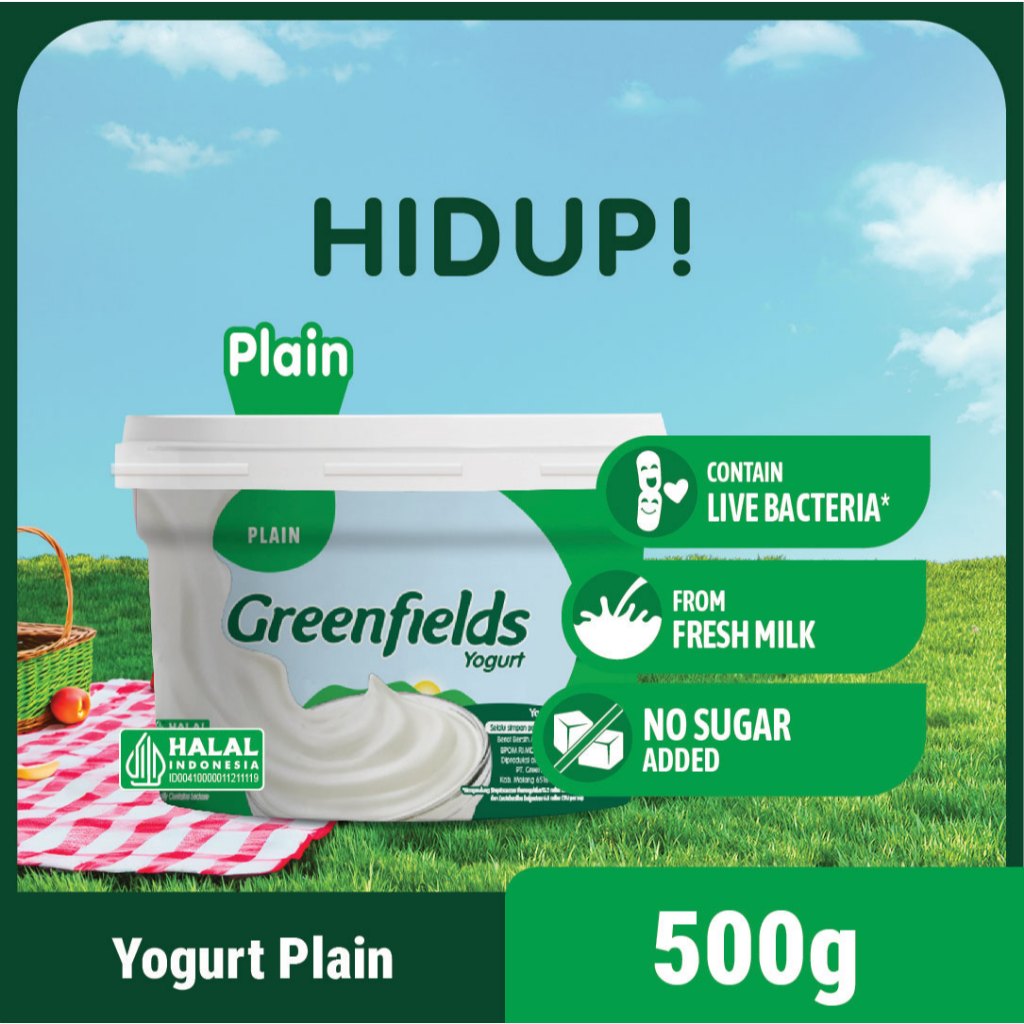 Jual Yogurt Greenfields Plain 500g | Shopee Indonesia