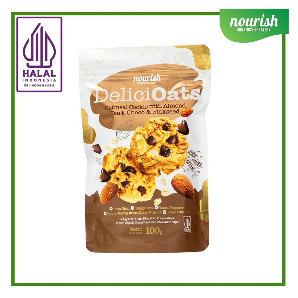 Jual Delicioats (Healhty Oat Cookies with Almond & Choco) Kue Sehat 100 ...