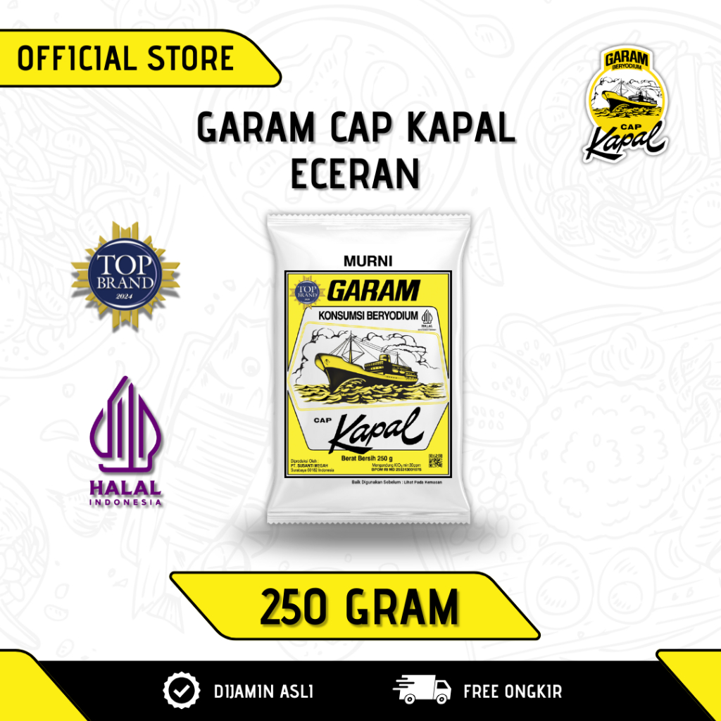 Jual Garam Cap Kapal 250 gram ECERAN 1 pcs | Shopee Indonesia