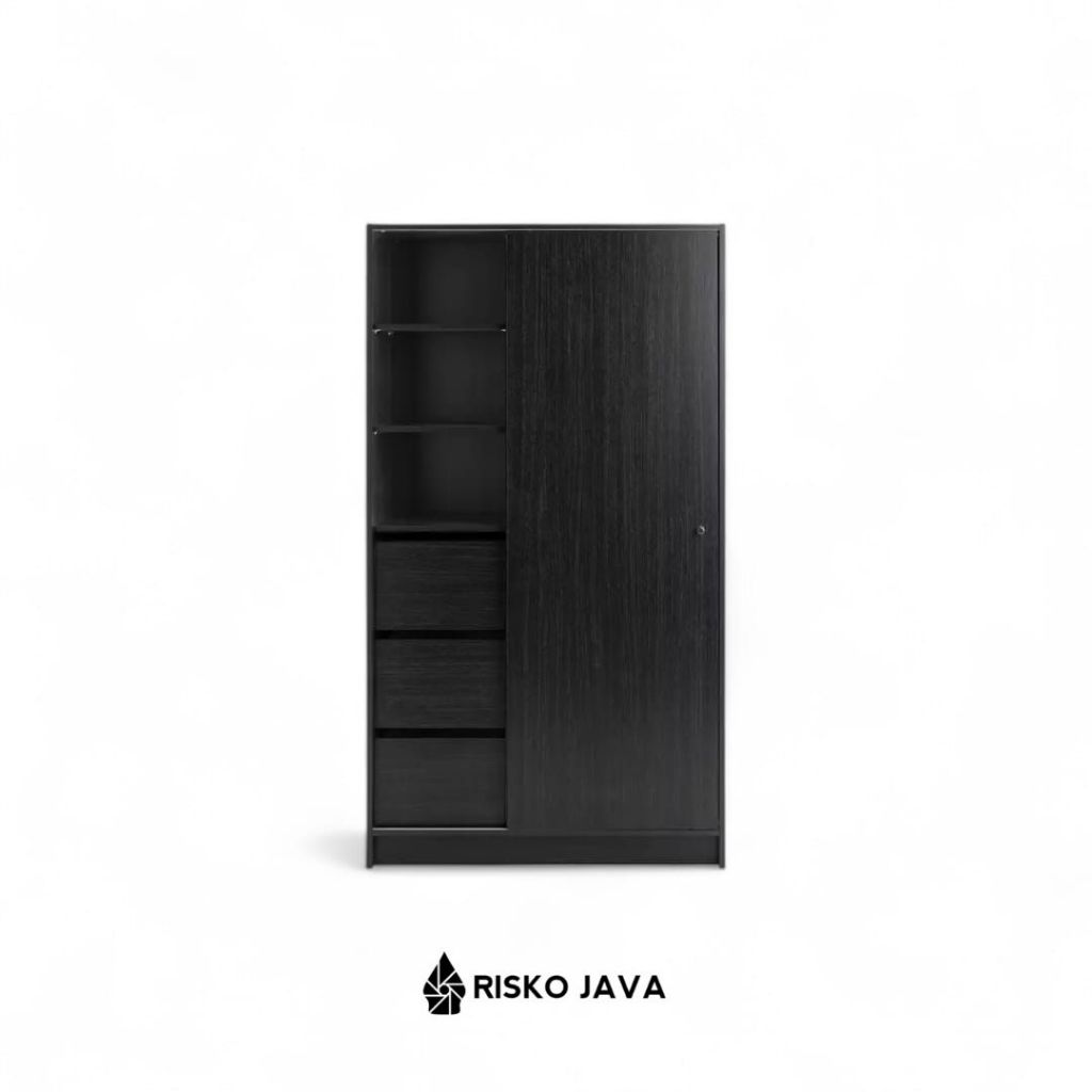 Jual Almari Kayu Jati / Almari Pintu Sliding / Almari Minimalis Natural ...