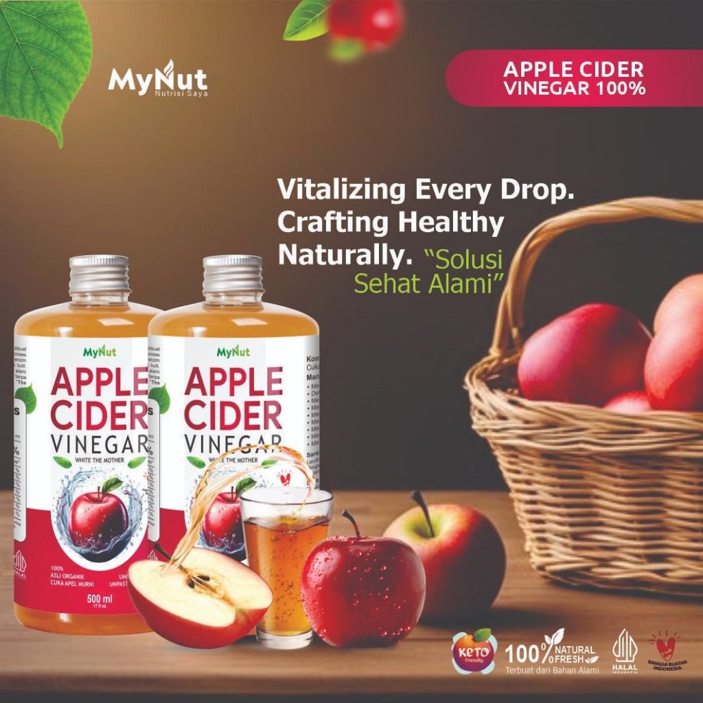Jual Cuka Apel Premium 250ml 500ml 1000ml With Mother - Apple Cider ...