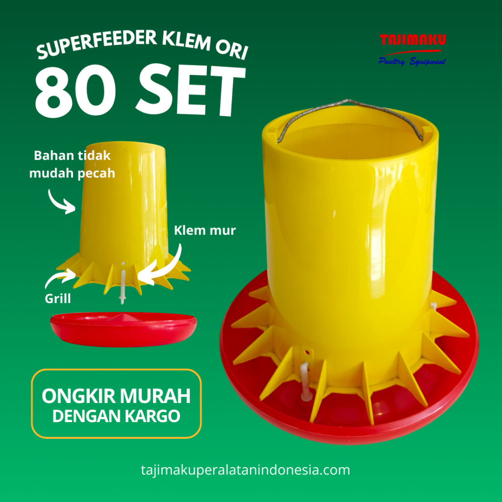 Jual superfeeder super feeder tempat pakan ayam super feeder klem ori 80 set peralatan kandang ...