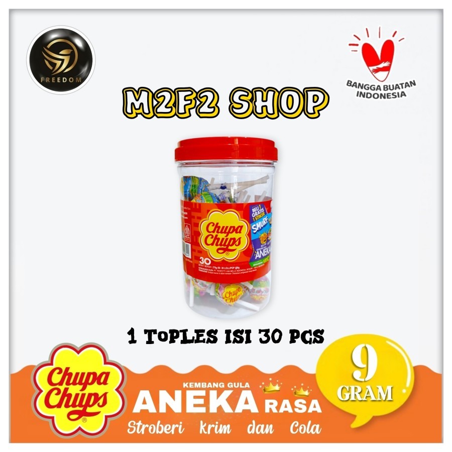 Jual Chupa Chups Permen Lollipops Jar | Toples isi 30 - 9 gr (Kemasan 1 ...
