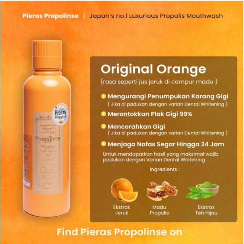 Jual Pieras Propolinse Original Orange Travel size 150ml | Shopee Indonesia
