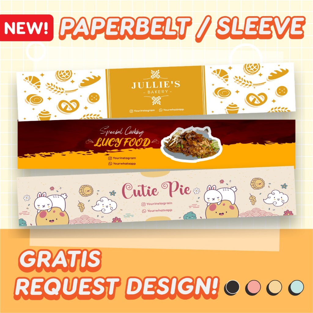 Jual Paper Belt Custom Packaging Sleeve Free Design Label Hampers Paper ...