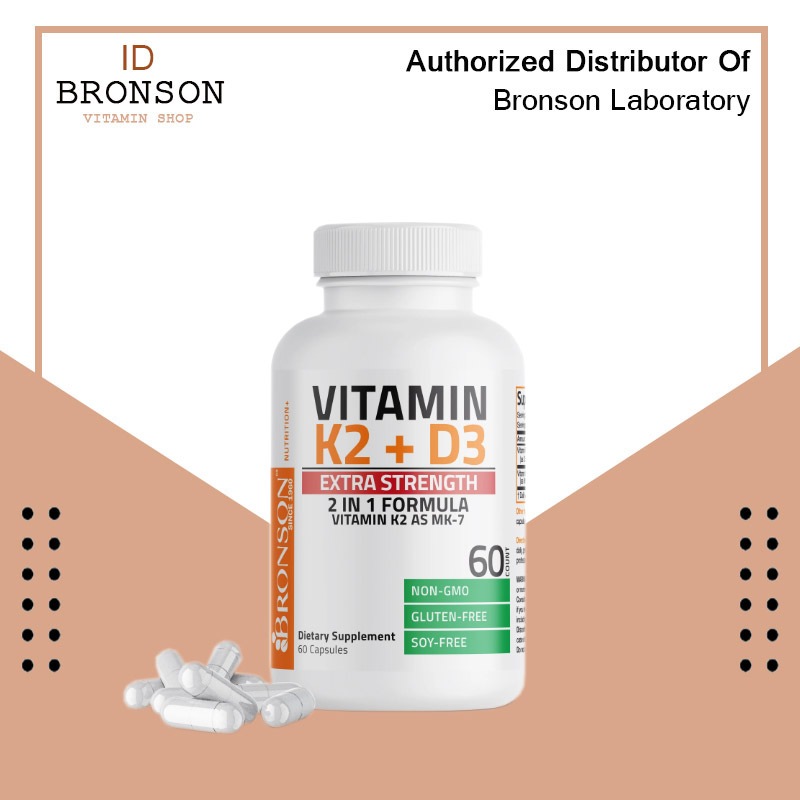 Jual Bronson Extra Strength Vitamin D3 K2 10,000IU 120MCG - 60 Capsules ...