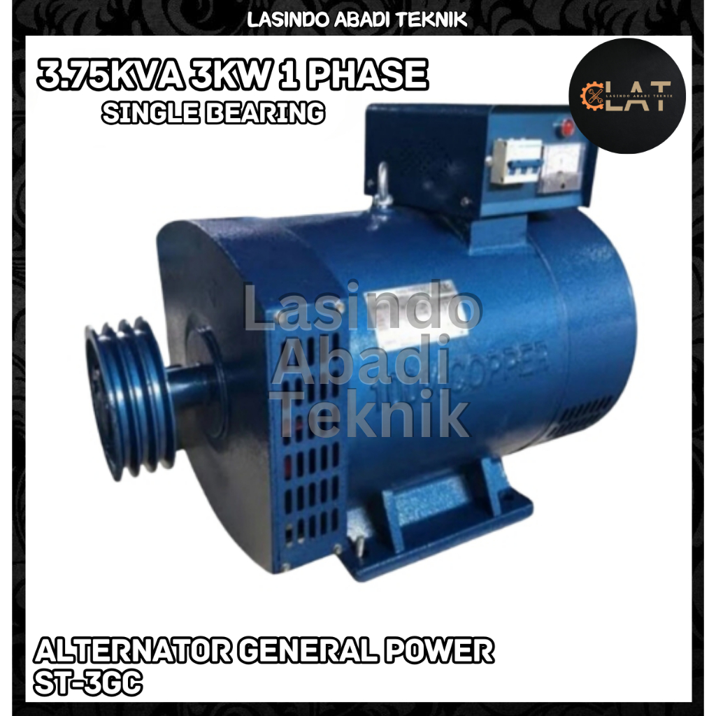 Jual alternator general power ST-3GC generator ST - 3 GC 3.75kva 3kw 1 phase Single Bearing FULL ...