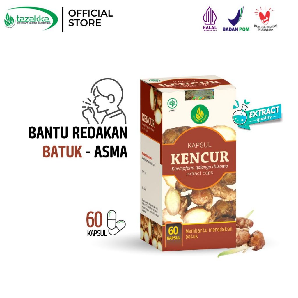 Jual TAZAKKA Ekstrak Kapsul Kencur Bubuk Kering Murni Pil Obat Herbal ...
