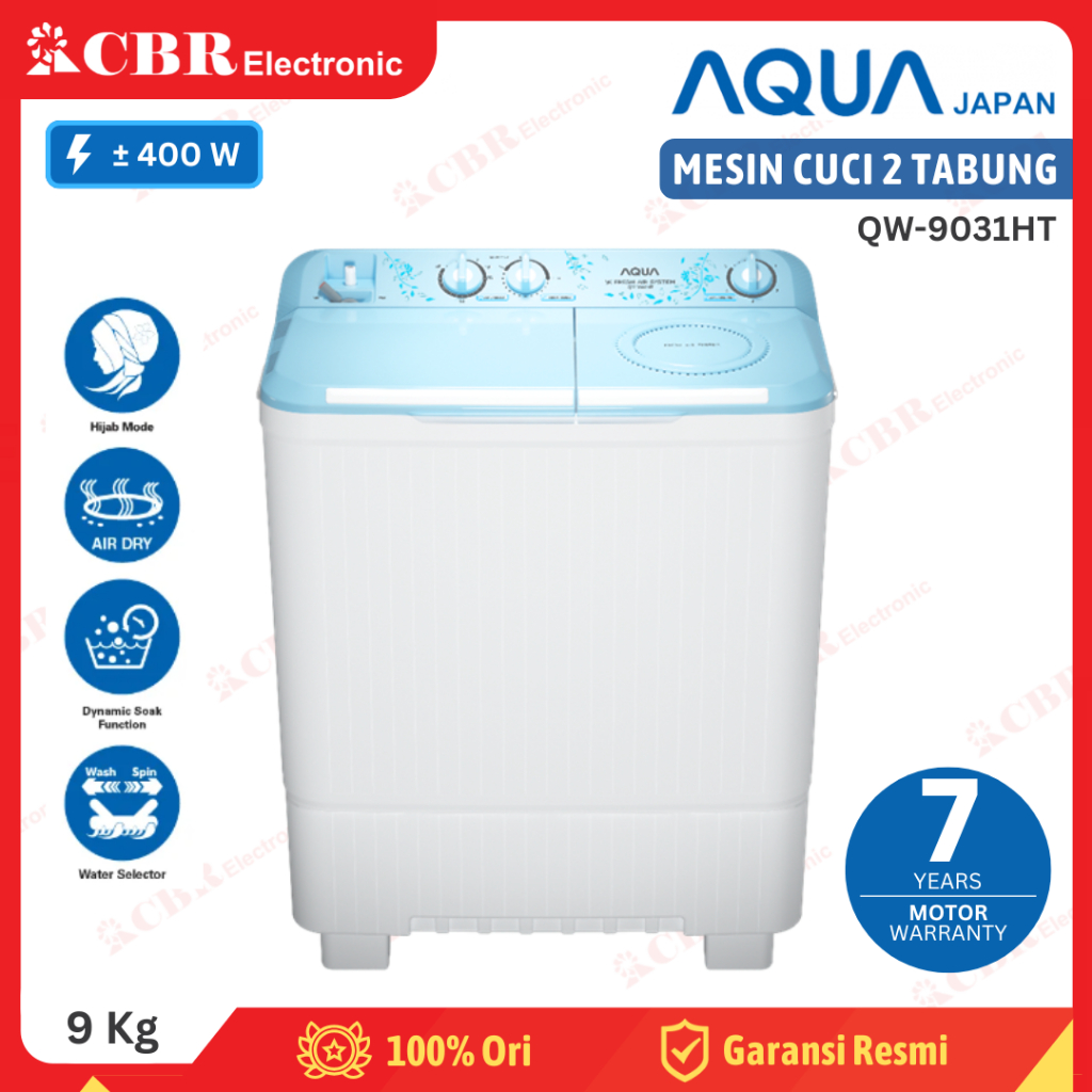 Jual Mesin Cuci AQUA 2 Tabung 9 KG QW-9031HT (Manual) - Batam | Shopee ...