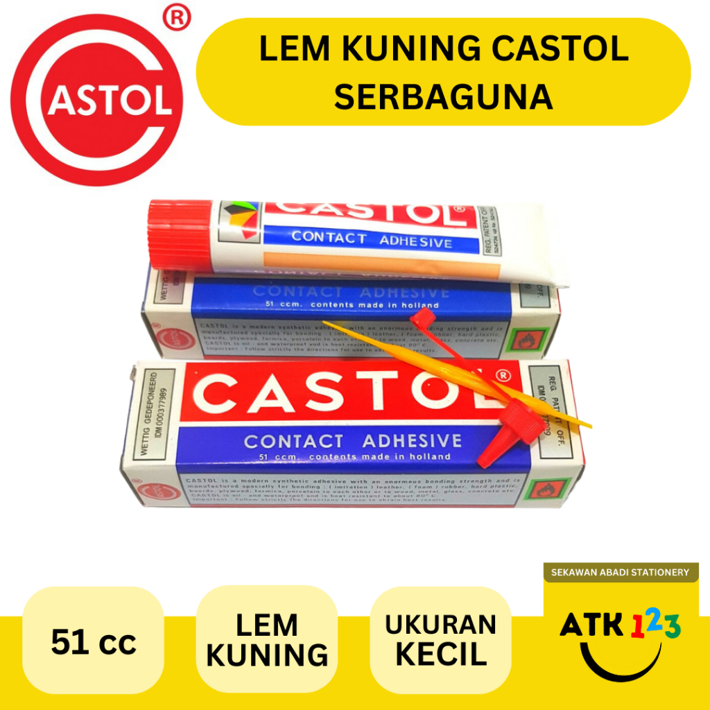Jual Lem Kuning Cair Merk Castol Besar 51cc Lem Serbaguna | Shopee ...