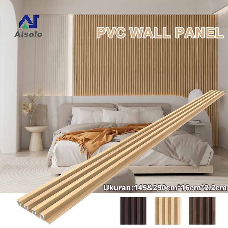 Jual 【Alsolo】WallPanel PVC/ Wood Panel WPC /1.45&2.9METER x 16 CM/ Dinding Motif Kayu 3D ...