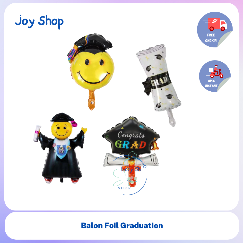 Jual Balon foil mini wisuda / graduation balloon / balon topi toga ...