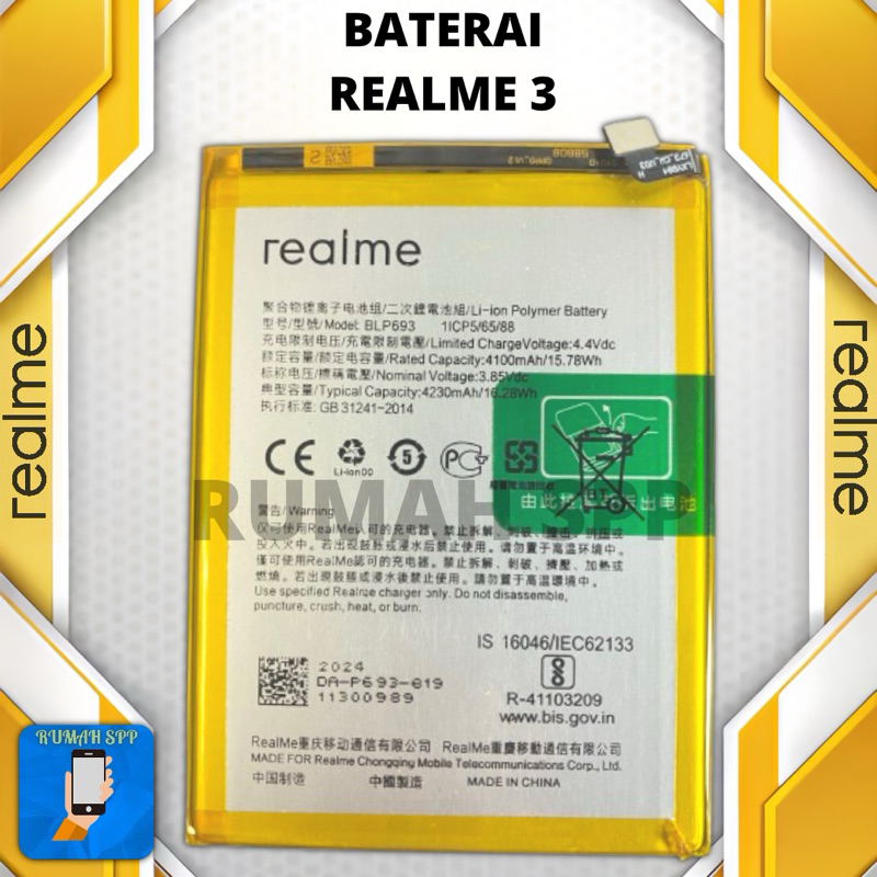Jual BATERAI BATRE BATERYY REALME BLP693 / REALME 3 (ORIGINAL) | Shopee ...