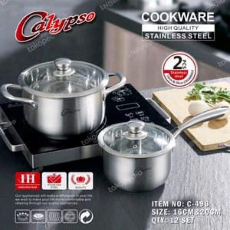 Jual Calypso Panci Set Cookware Set Stainless Steel Tebal Isi 2pc ...