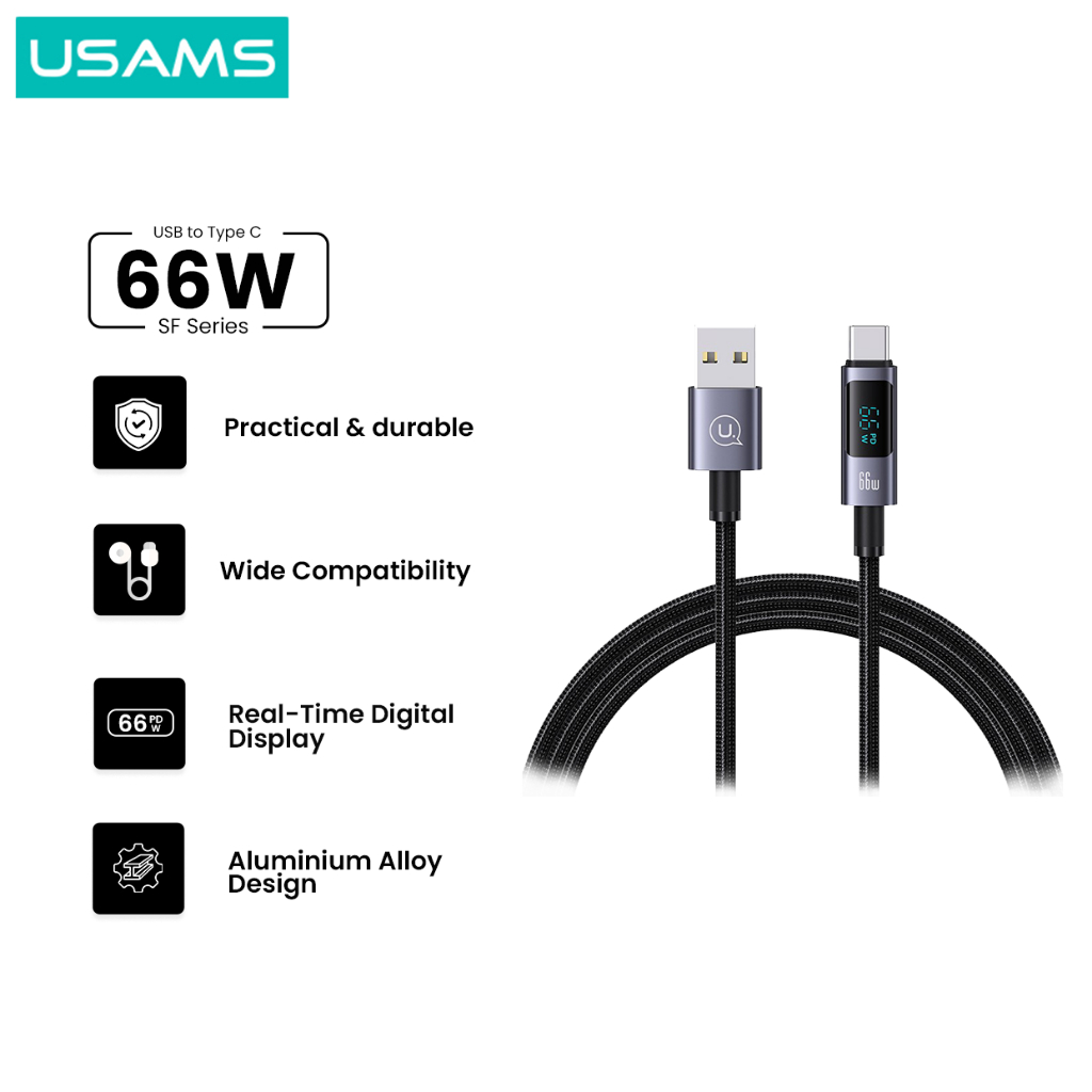 Jual USAMS SF Series Kabel Data USB Type C Fast Charging 6A Digital ...