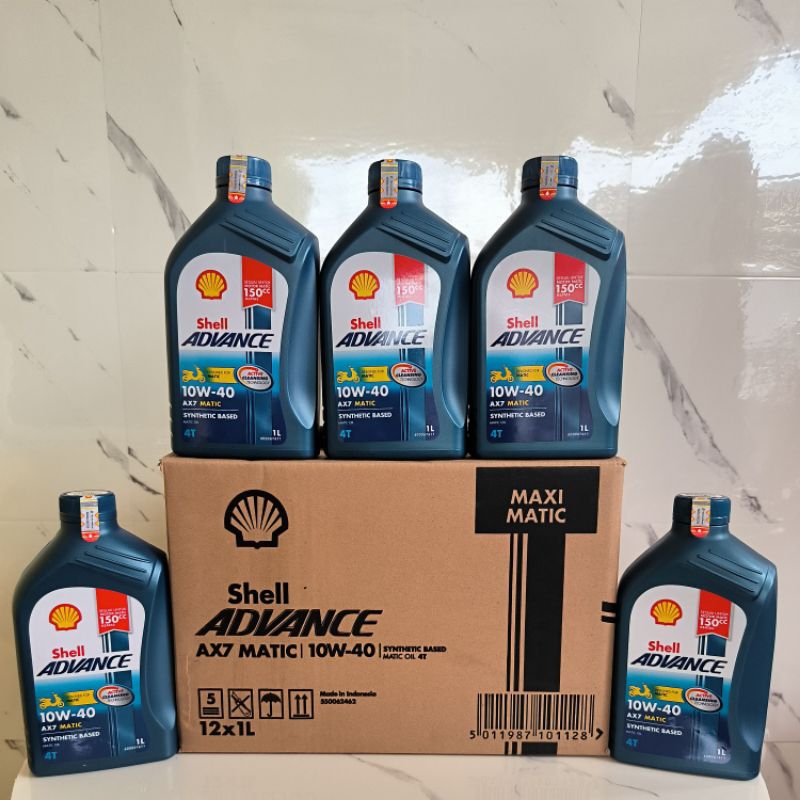 Jual Oli Shell Ax7 matic 1liter 10w-40 Perdust isi 12 botol | Shopee ...