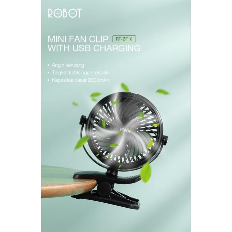Jual ROBOT MINI FAN RT-BF10 CLEANABLE USB FAN | Shopee Indonesia