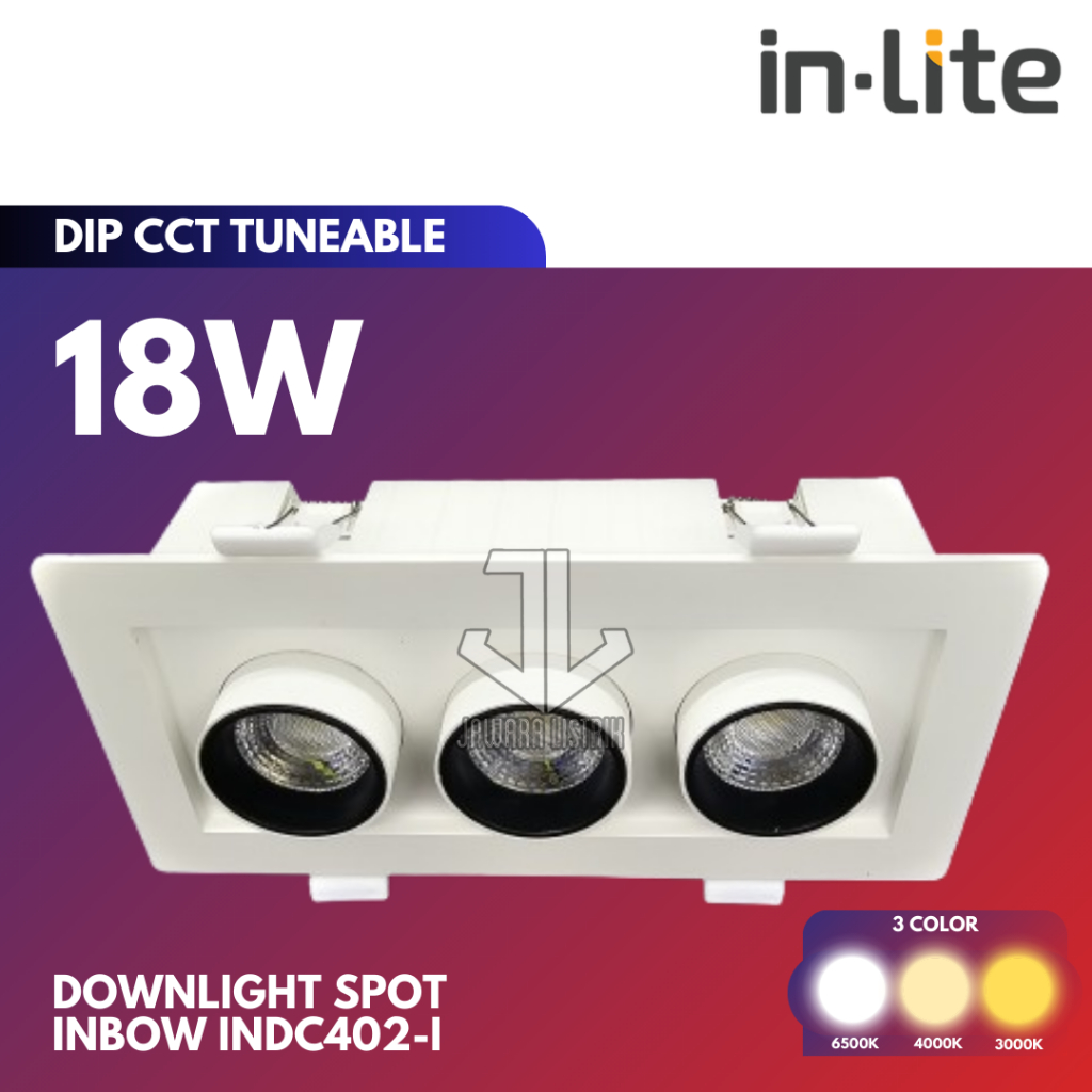 Jual IN-LITE LED DOWNLIGHT SPOT IB TEMPEL INDC402-I 18 WATT TRI COLOR ...