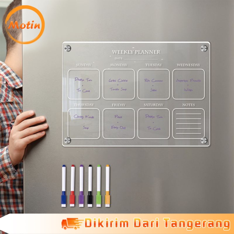 Jual Weekly / Monthly Magnet Planner Akrilik Dinding Planner Kalender ...