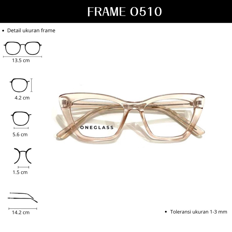 Jual 𝗢𝗻𝗲𝗴𝗹𝗮𝘀𝘀 - Frame Kacamata O510 Cat Eye Perempuan | Shopee Indonesia