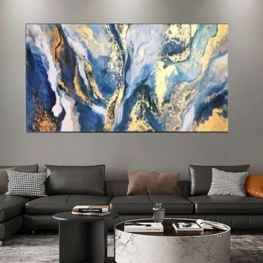 Jual Lukisan dinding abstrak modernart blue | Shopee Indonesia