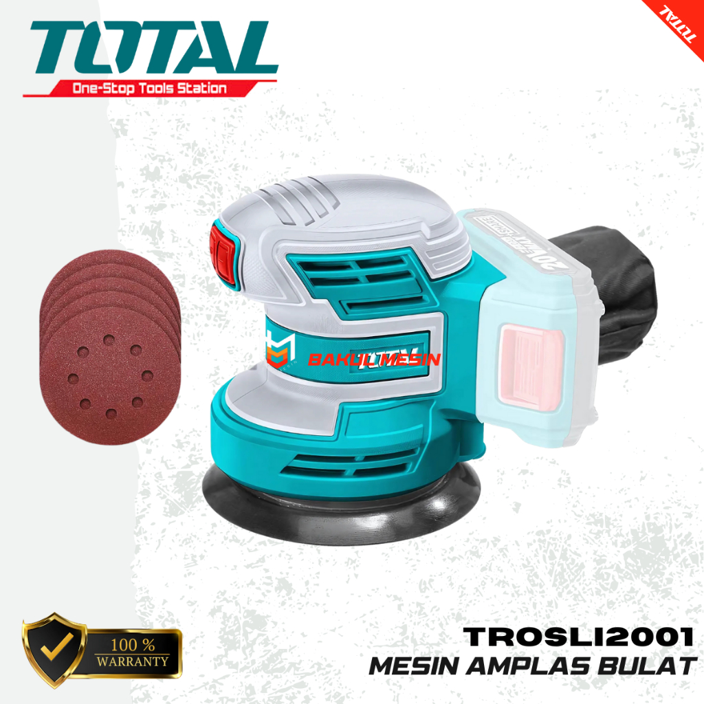 Jual TOTAL TROSLI2001 mesin amplas baterai cordless Random Orbit Sander ...