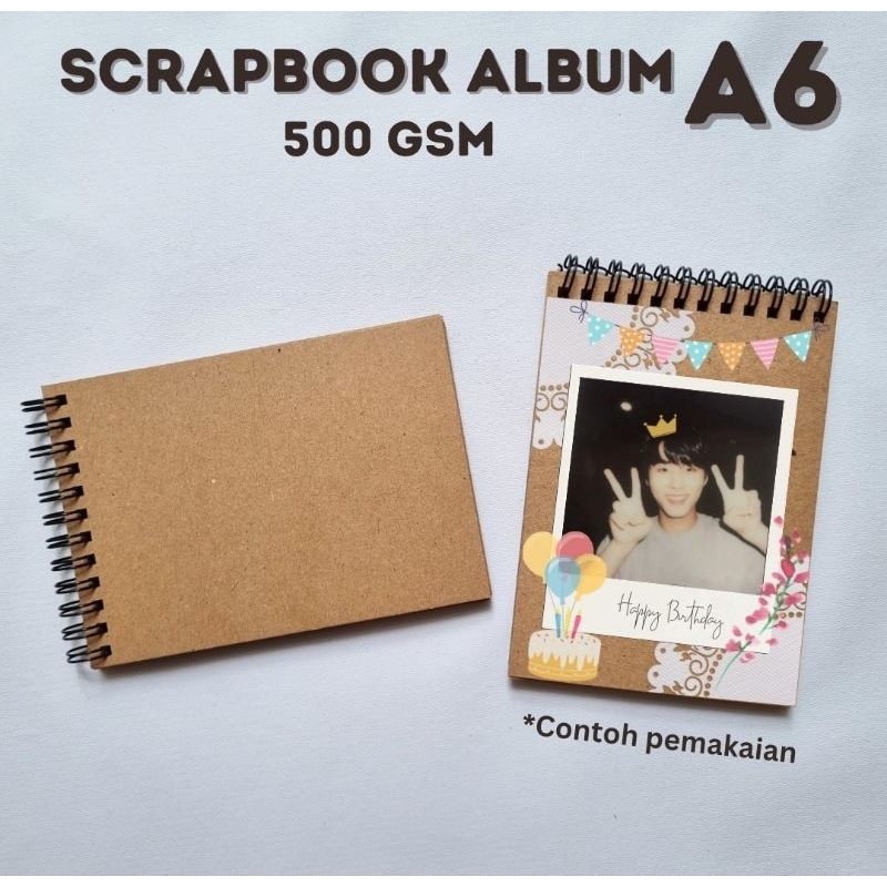 Jual Scrapbook album coklat polos vintage aesthetic ukuran A6 isi 12lbr ...