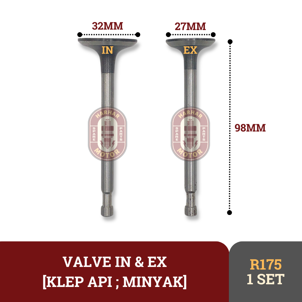 Jual VALVE IN EX R175 R180 7HP 8HP KLEP API MINYAK MESIN DONGFENG R175 ...