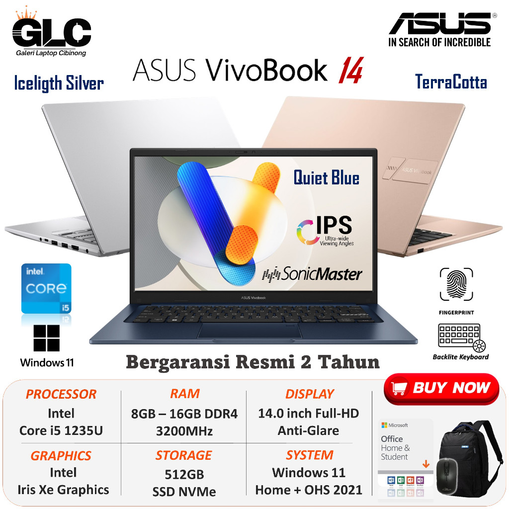 Jual Laptop ASUS VivoBook 14 A1404ZA Intel Core i5 1235U RAM 16GB 512GB ...