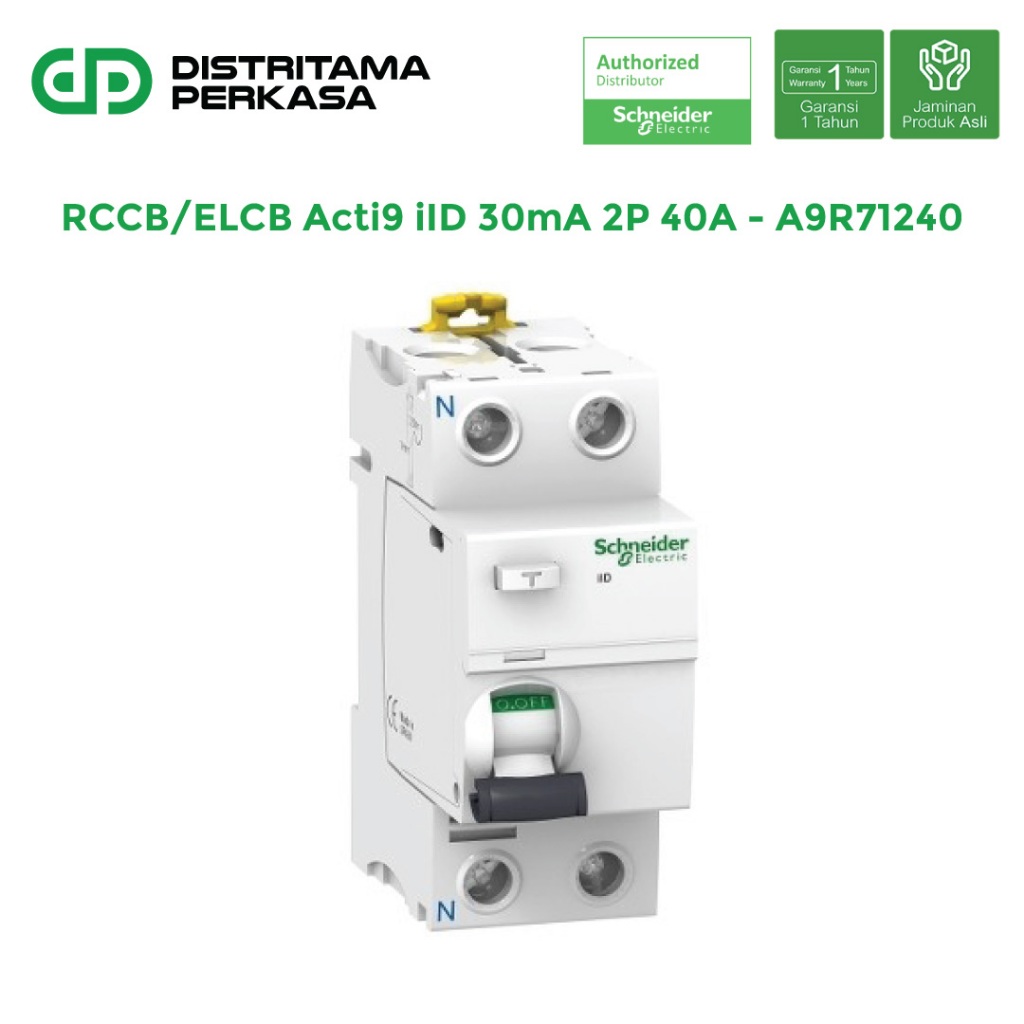Jual Schneider RCCB/ELCB Acti9 iID 30mA 2P 40A - A9R71240 | Shopee Indonesia