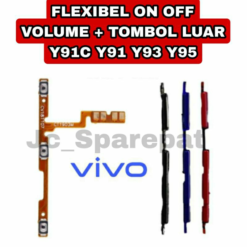 Jual Flexibel Flexible Fleksibel On Off + Volume + Vivo Y1S Y91 Y91C Y93 Y95 | Shopee Indonesia