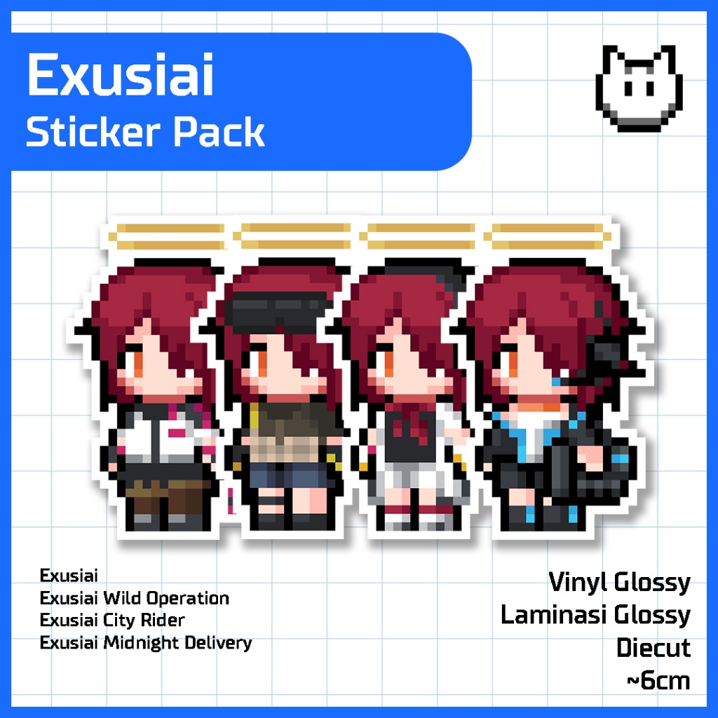 Jual Exusiai Sticker Pack - Exusiai - Arknights - kisscut sticker ...