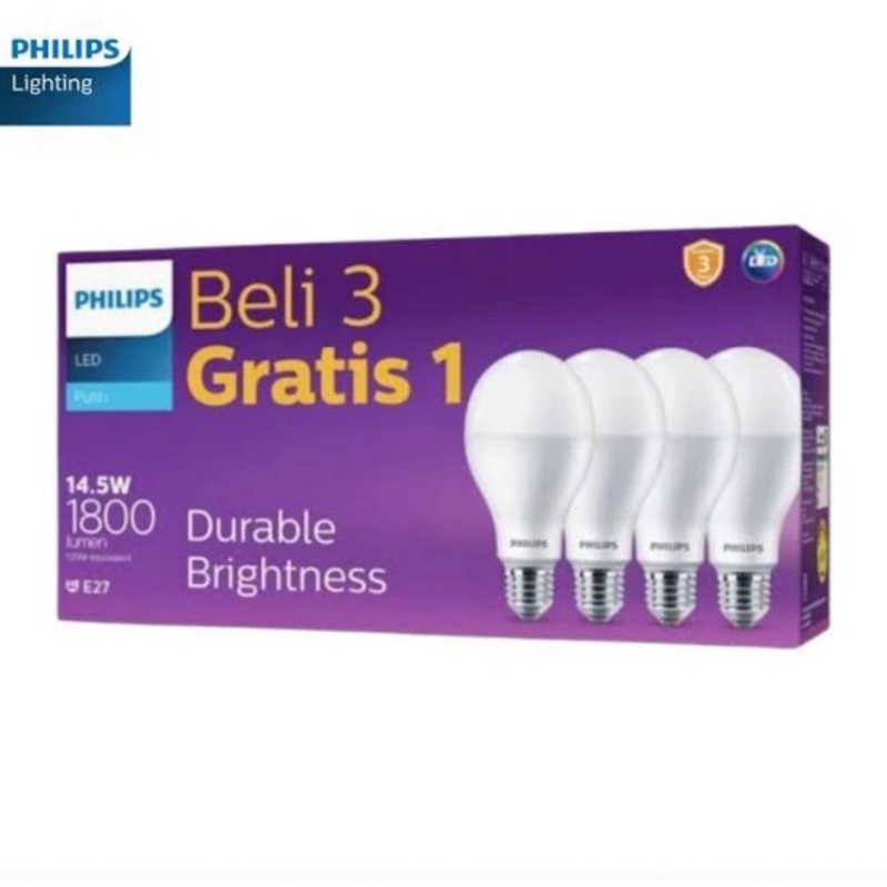 Jual Lampu PHILIPS LED Paket 14.5W Putih - Lampu LED Multipack 14,5 ...