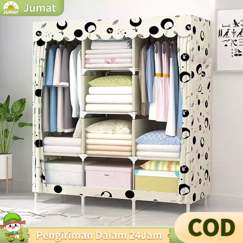 Jual COD Rak Gantungan Pakaian Wardrobe Clothes Storage Rack Stand ...