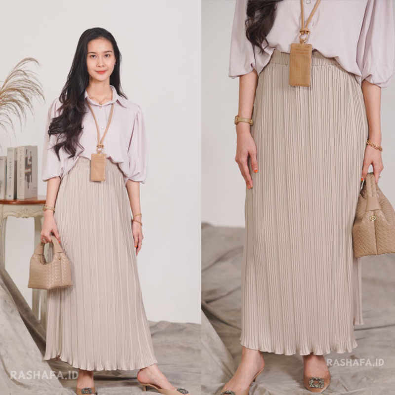 Jual Rok Plisket Payung Wavy Rok Plisket Premium Tebal / Rok Panjang ...