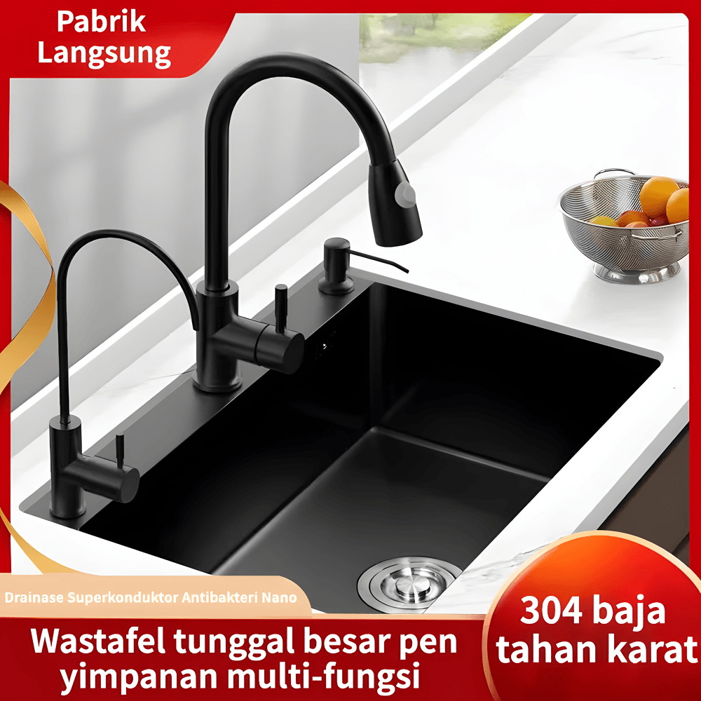 Jual Kitchen Sink Wastafel Stainless Steel Bak Cuci Piring Wastafel ...