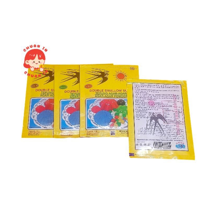 Jual Agar agar double swallow sun sachet 7 gram / Agar agar powder cap ...
