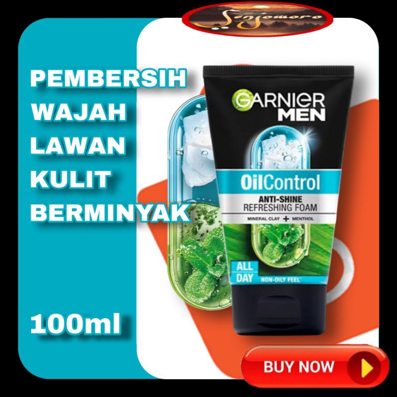 Jual GARNIER MEN Oil Control Anti-Shine Brightening Cooling Foam 100ml ...