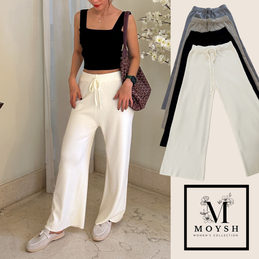 Jual MOYSH Celana panjang Rajut Santai Rileks Tebal Baju Perempuan modis Relex Premium Quality ...