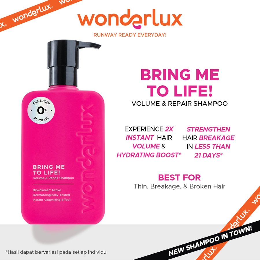 Jual Wonderlux Bring Me To Life! Shampoo to Volume & Repair Hair Damage ...