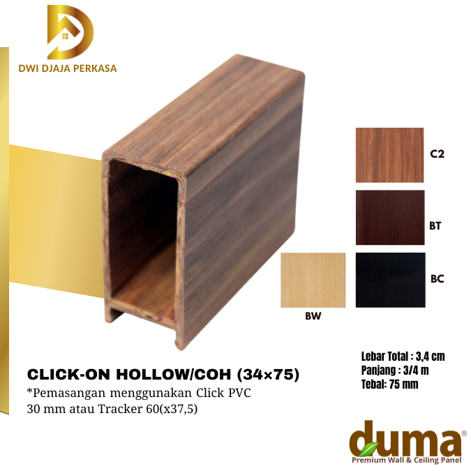 Jual DUMA® CLICK ON HOLLOW 34X75 WPC - 3M | Shopee Indonesia
