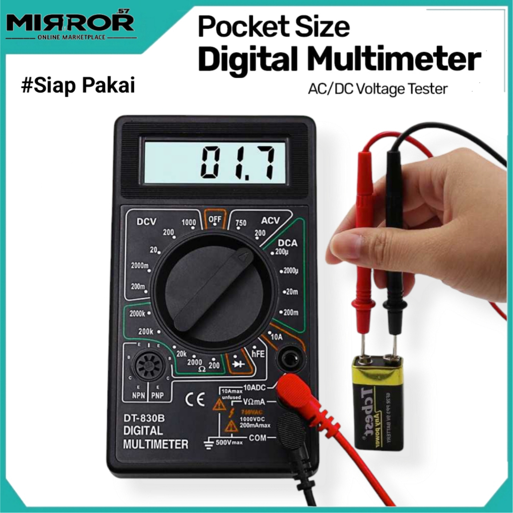 Jual Mini Digital Multimeter LCD Alat Ukur Tegangan Arus AC/DC Voltage - DT830B | Shopee Indonesia