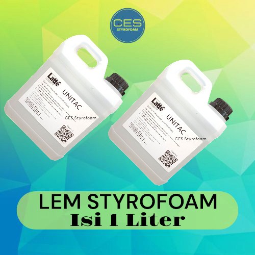 Jual Lem Styrofoam Latte Unitec 1 Liter / Lem Styrofoam Gabus Latte ...