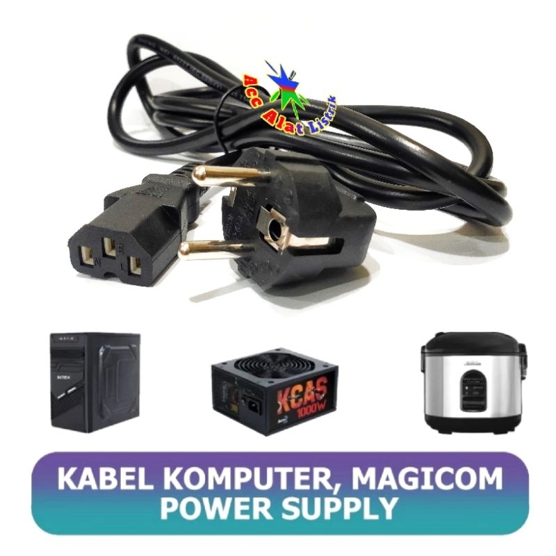 Jual Kabel Power Supply 3 Lubang 1.8M/CPU/Magic Com | Shopee Indonesia