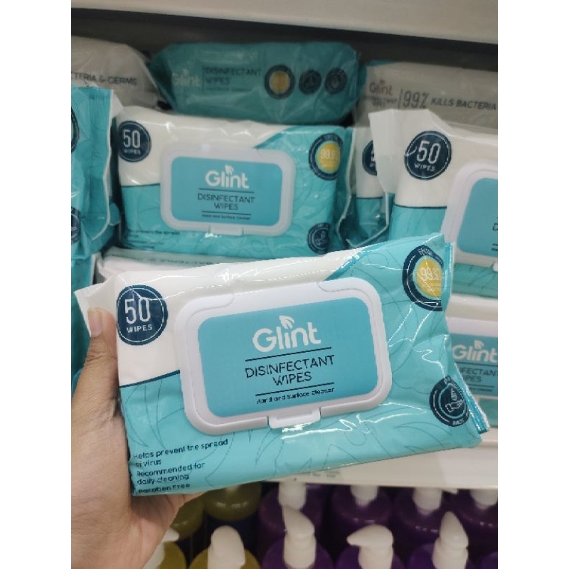 Jual ORIGINAL Glint Tissue Basah Disinfectant Antibacterial isi 50 pcs ...