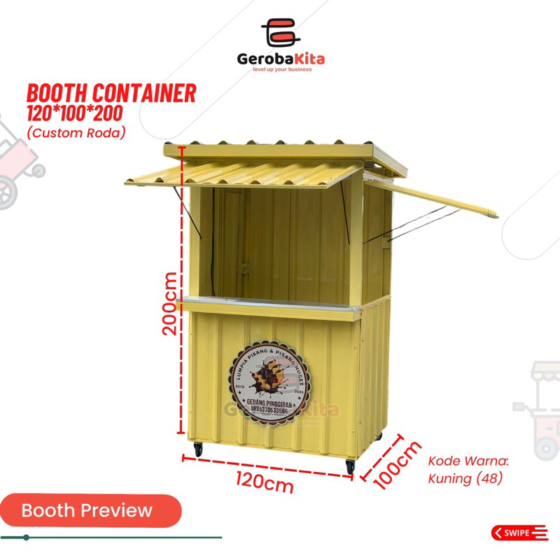 Jual Booth Container 120x100x200 Custom Lantai Roda | Shopee Indonesia